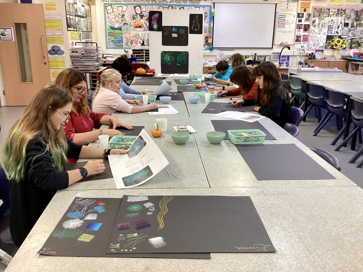 Bring a parent to art class - Tuxford Academy